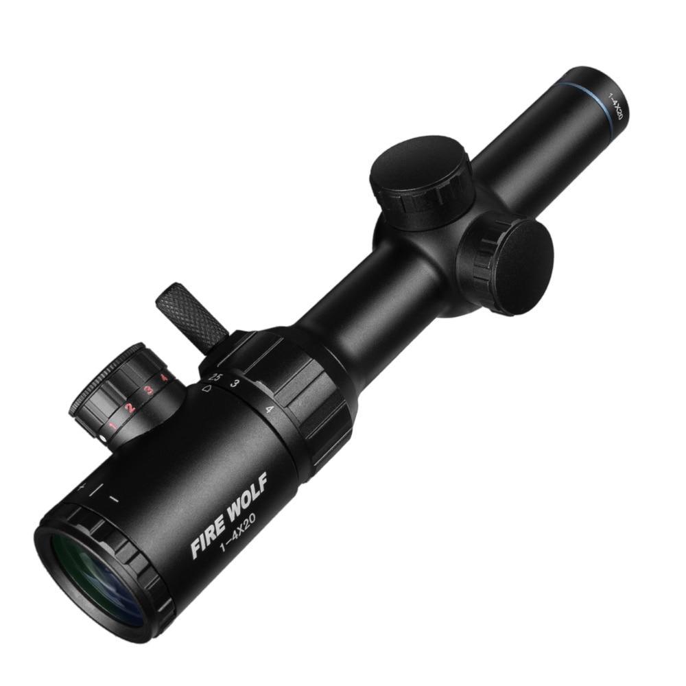 Fire Wolf FW7-HL011 1-4x20 Rifle Scope Green-Red Illumination