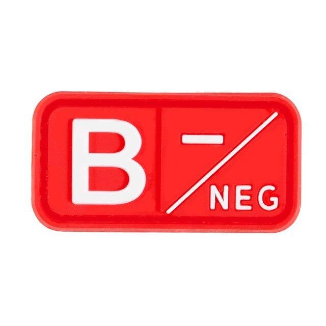 IRON ON PATCH Tactical 3D PVC Blood Type Patches