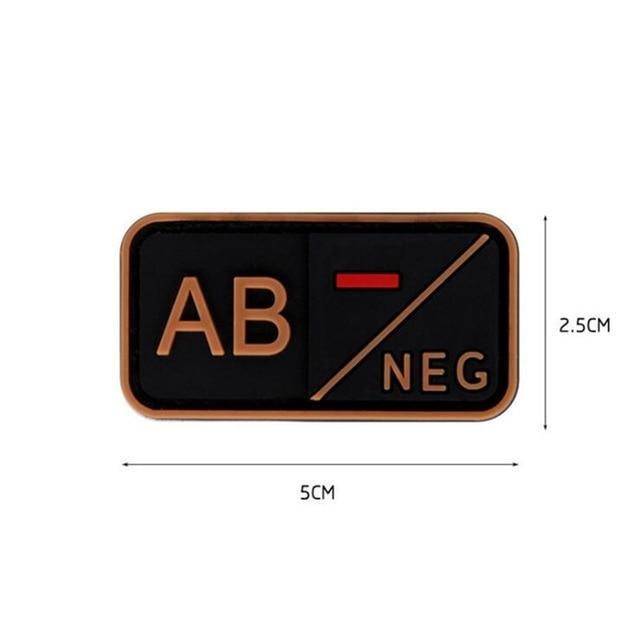 IRON ON PATCH Tactical 3D PVC Blood Type Patches