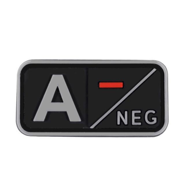 IRON ON PATCH Tactical 3D PVC Blood Type Patches