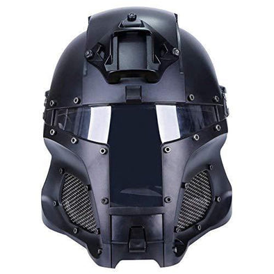 LEJUNJIE Airsoft Tactical Military Full Face Mask Helmet Black